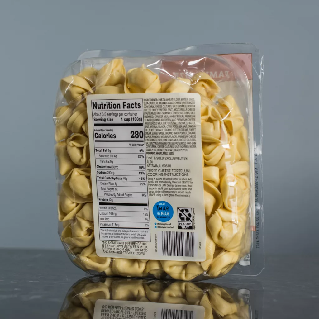 Aldi’s Priano Three Cheese Tortellini - By the Label