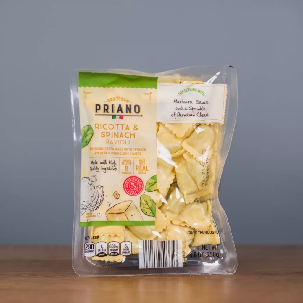 Aldi’s Priano Ricotta & Spinach Ravioli - By the Label
