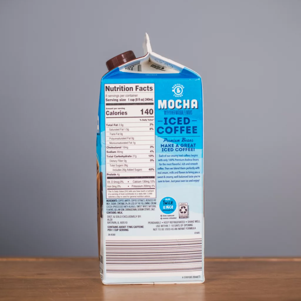 Aldi’s Barissimo Mocha Iced Coffee - By the Label