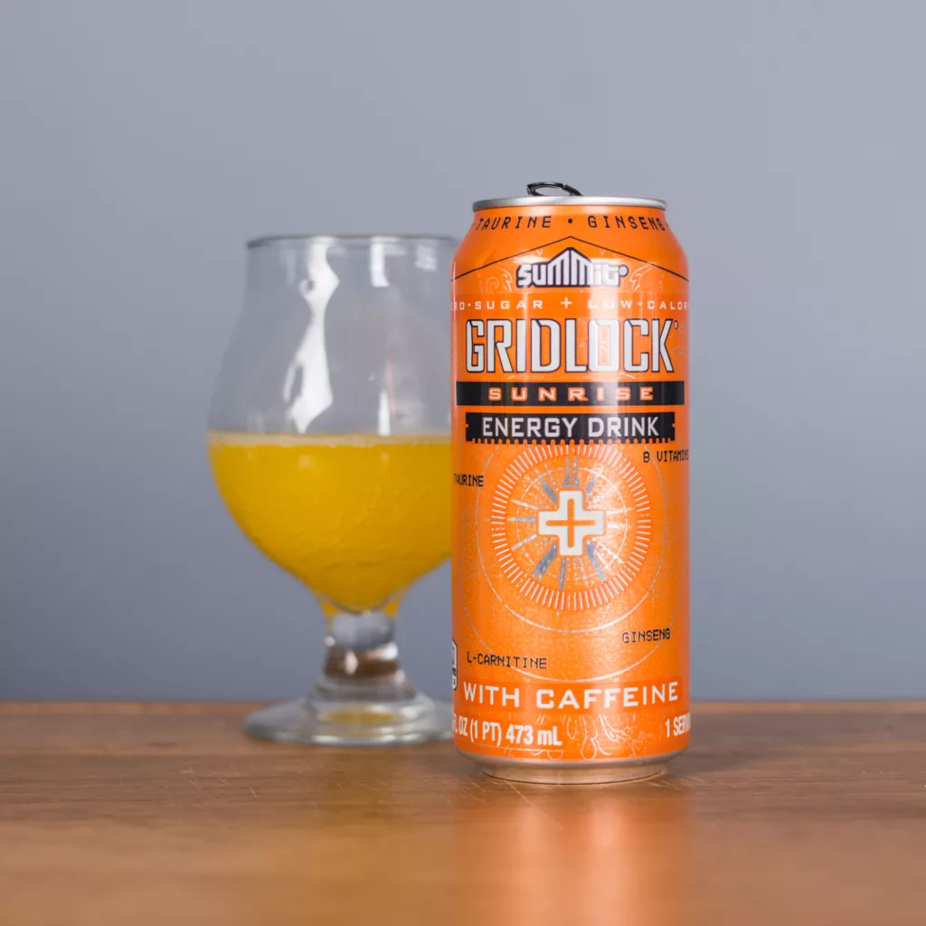 Aldi Summit Gridlock Sunrise Energy Drink - By the Label